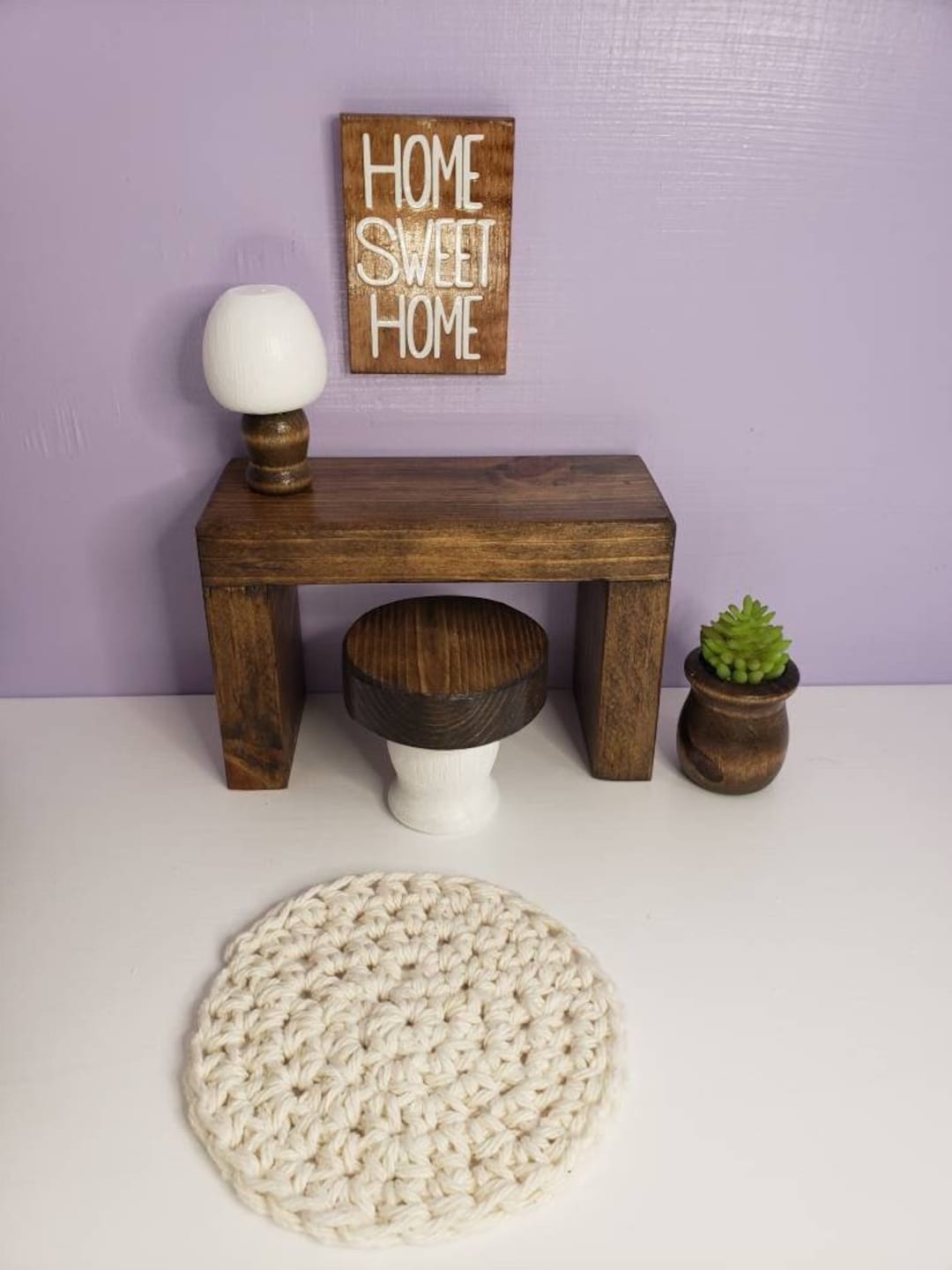 1:6 Scale DESK and STOOL BUNDLE | Wooden | Fits Fashion Dolls | Dollhouse Furniture | Miniatures ...