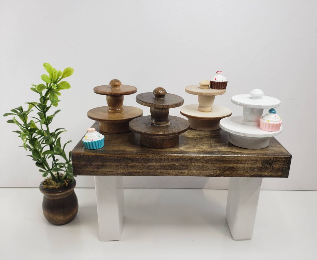 Miniature Tiered Tray | Wooden | Handmade | Dollhouse | Tray for ...