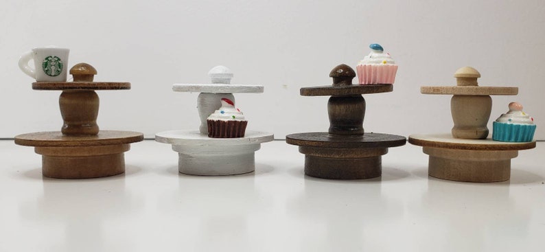 Miniature Tiered Tray | Wooden | Handmade | Dollhouse | Tray for ...
