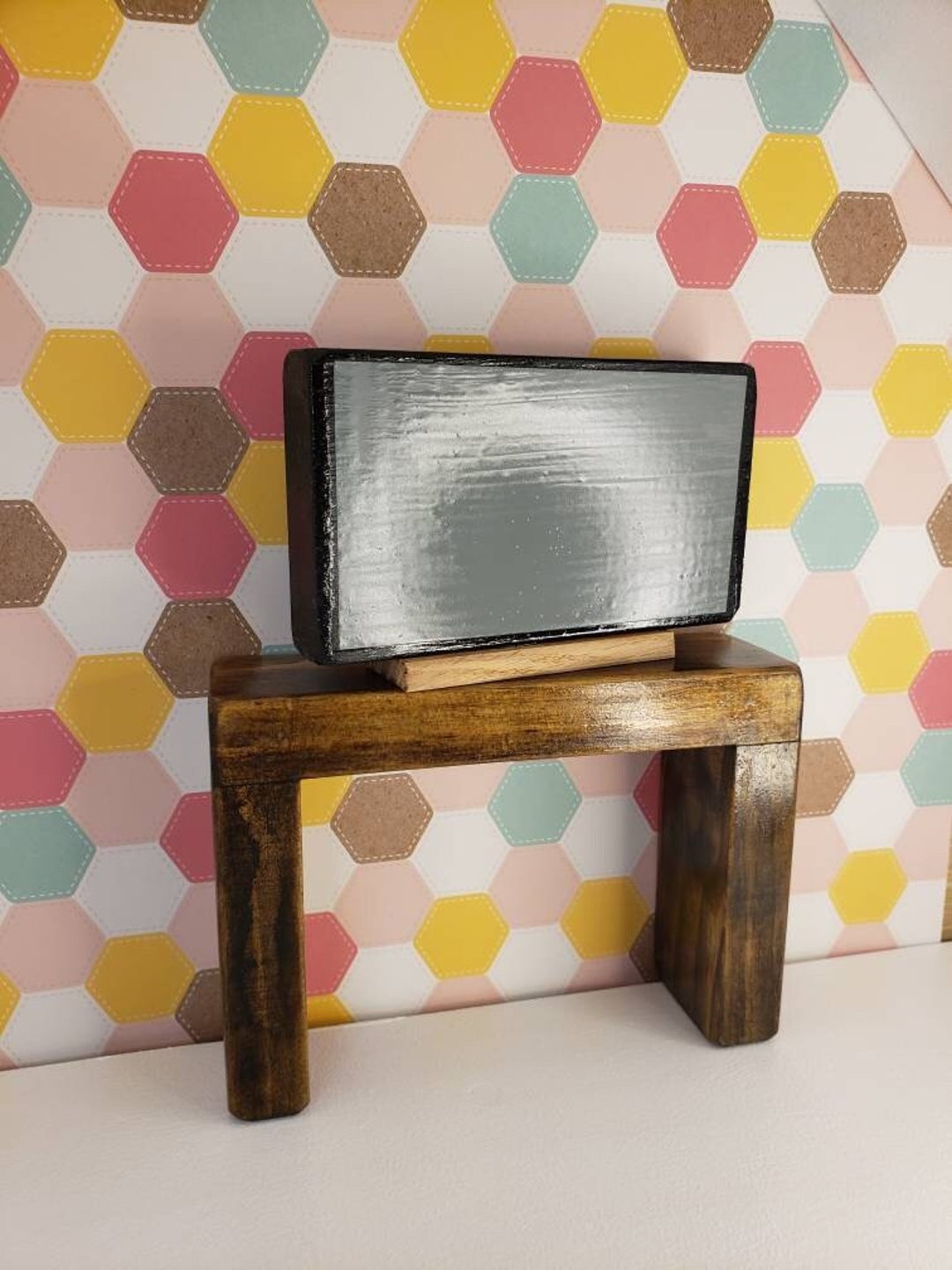 TV for FASHION Dolls | Wooden | 1/6 Scale | Handmade | Wood Television ...