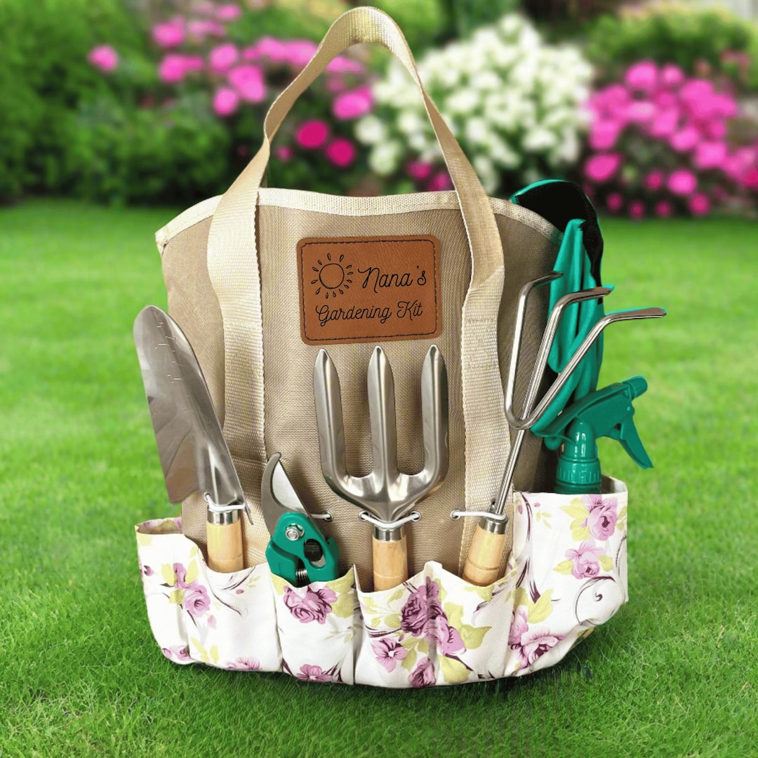 Gardening Tote Set, Personalized Garden Tool Set, Gardening Gift for ...