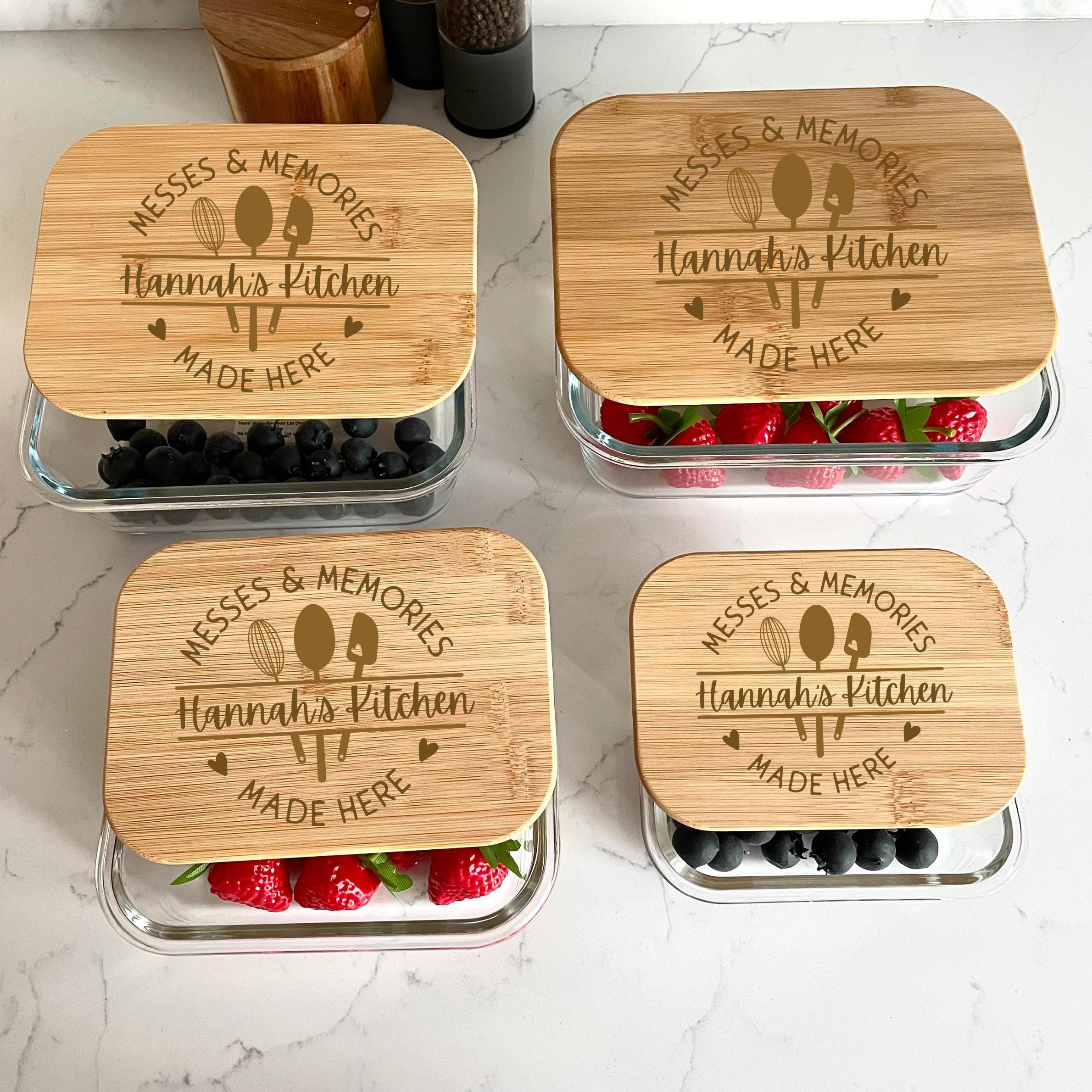 Personalized Glass Tupperware Set, Personalized Engraved Glass Food ...