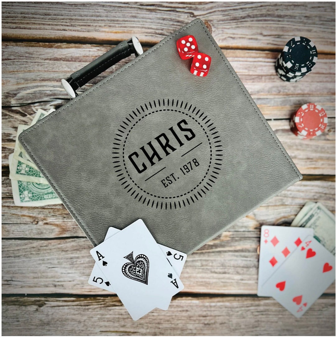 Personalized Poker Set, Engraved Poker Case, Poker Lovers Gift, Husband ...