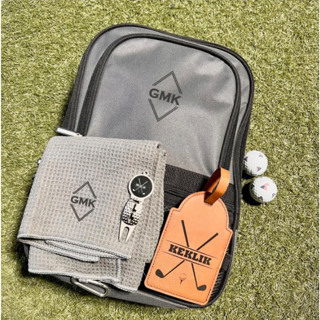 Embroidered Cleat Bag, Divot Tool, Golfer Gift Set, Personalized Golf ...