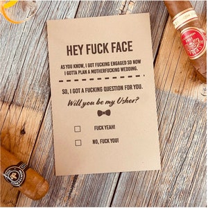 Funny Groomsmen Card, Inappropriate Card, Raunchy Groomsman Proposal ...