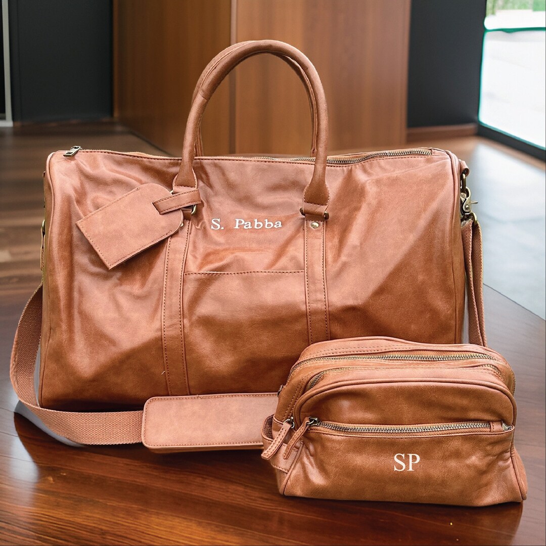 Journey Essentials: Vegan Leather Travel Set, Duffle Bag and Toiletry ...