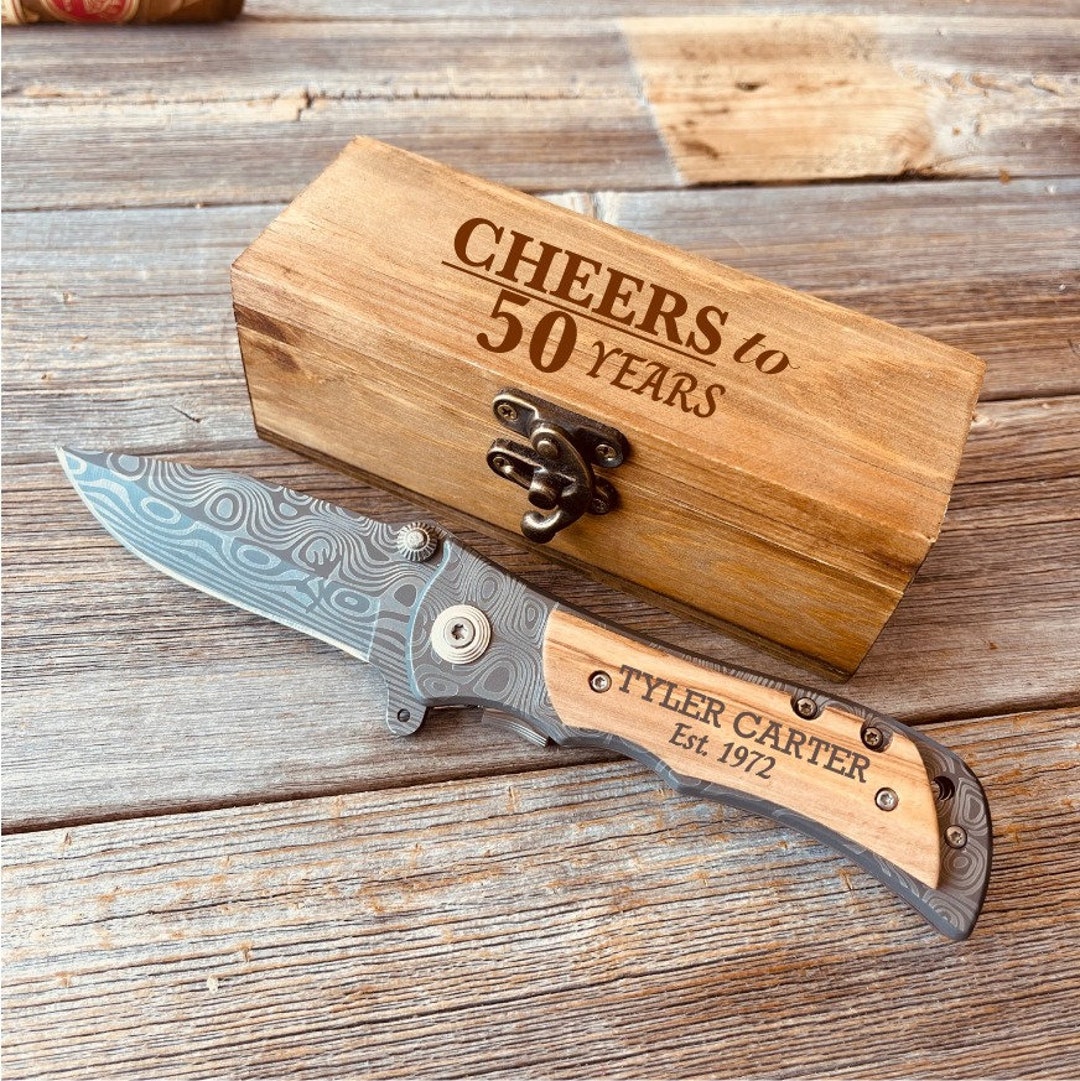 Cheers Birthday Blade: Engraved Birthday Blade, Customized Wooden ...