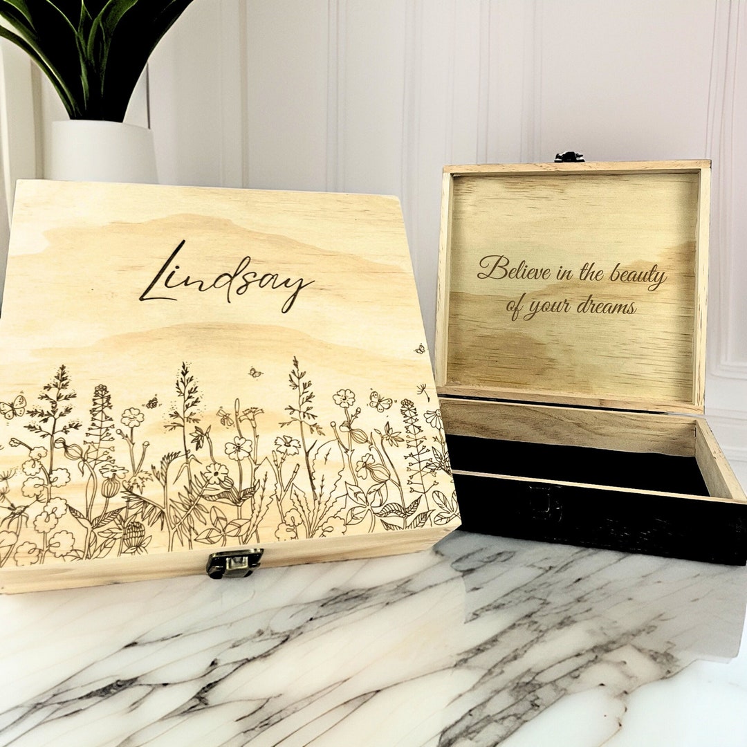 Sentimental Moments Keepsake Box, Wooden Keepsake Box, Custom Message ...