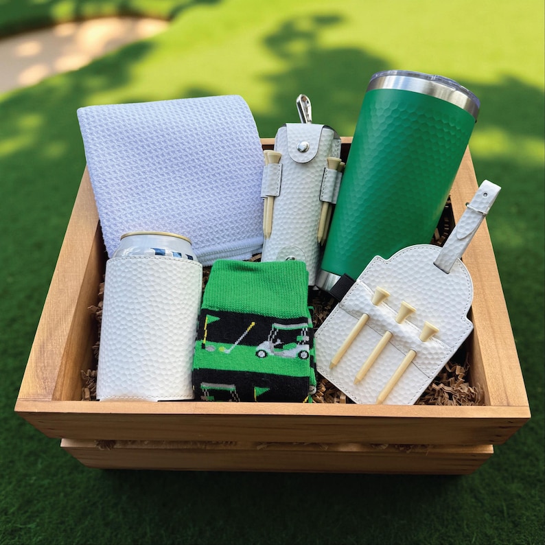 Golf Gift Basket Set – 7 Piece Personalized Golf Gift for Men, Father’s ...