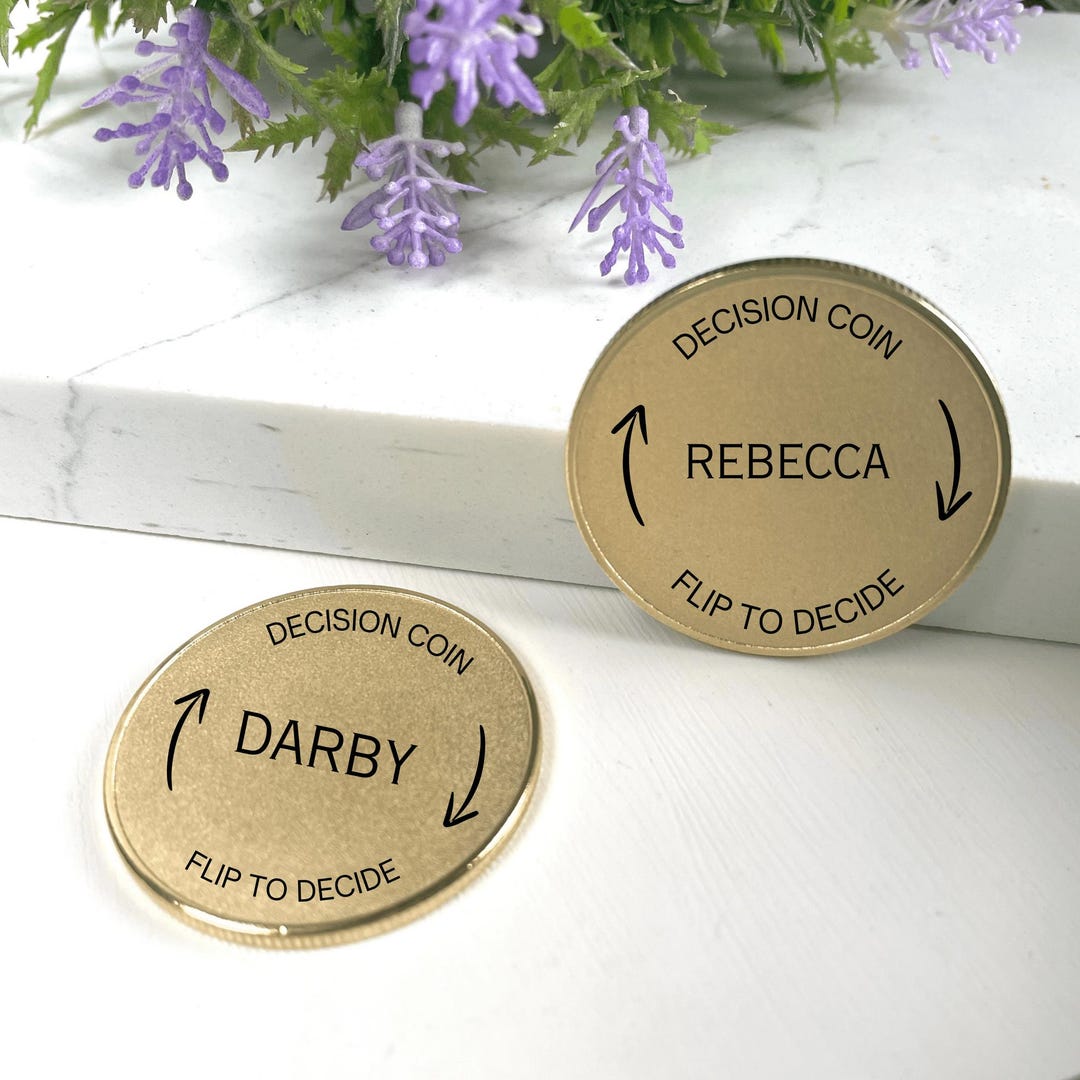 Personalized Decision Coin – Custom Flip Coin for Fun Choices, Brass ...