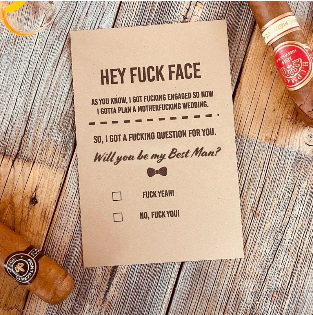 Funny Groomsmen Card, Inappropriate Card, Raunchy Groomsman Proposal ...