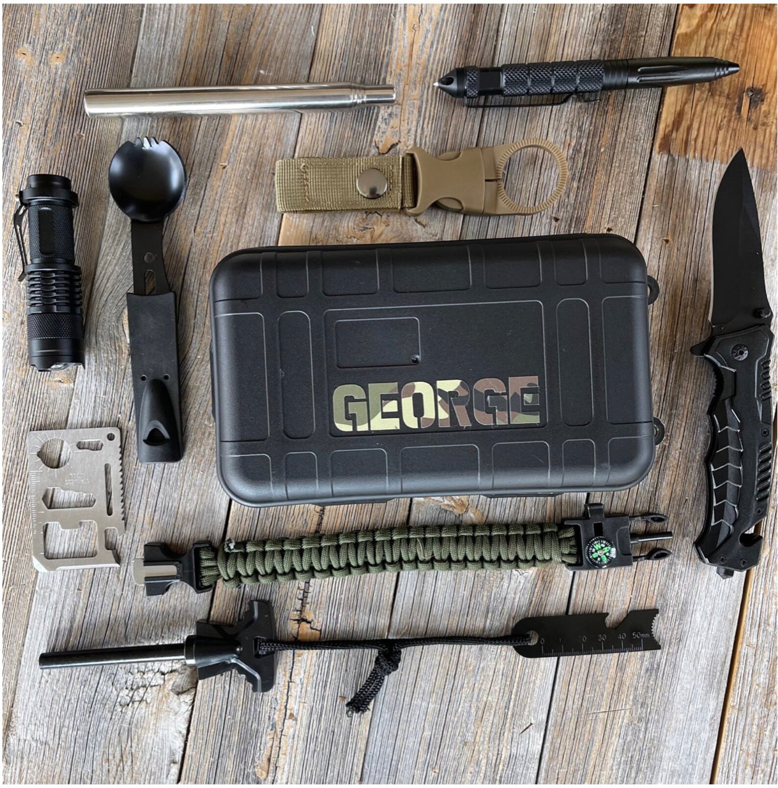 Personalized Survival Set, 13-in-1 Waterproof Tactical Gear - Etsy