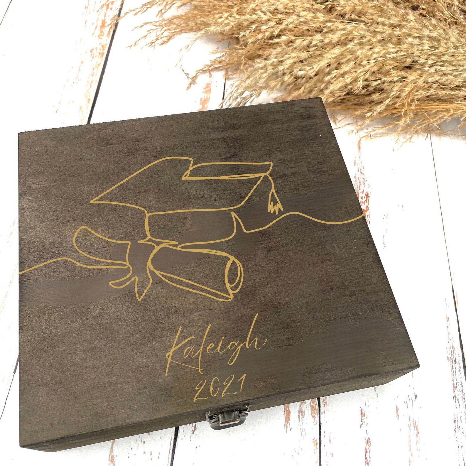 Graduation Keepsake Box, Graduation Gift Box, Custom Message Keepsake ...