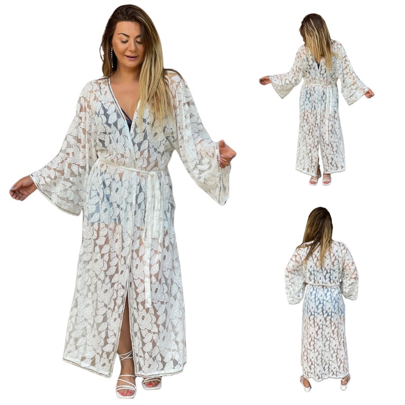 White Lace Kimono - Etsy