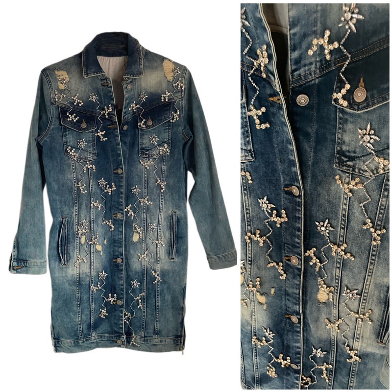 Long Denim Jacket - Etsy