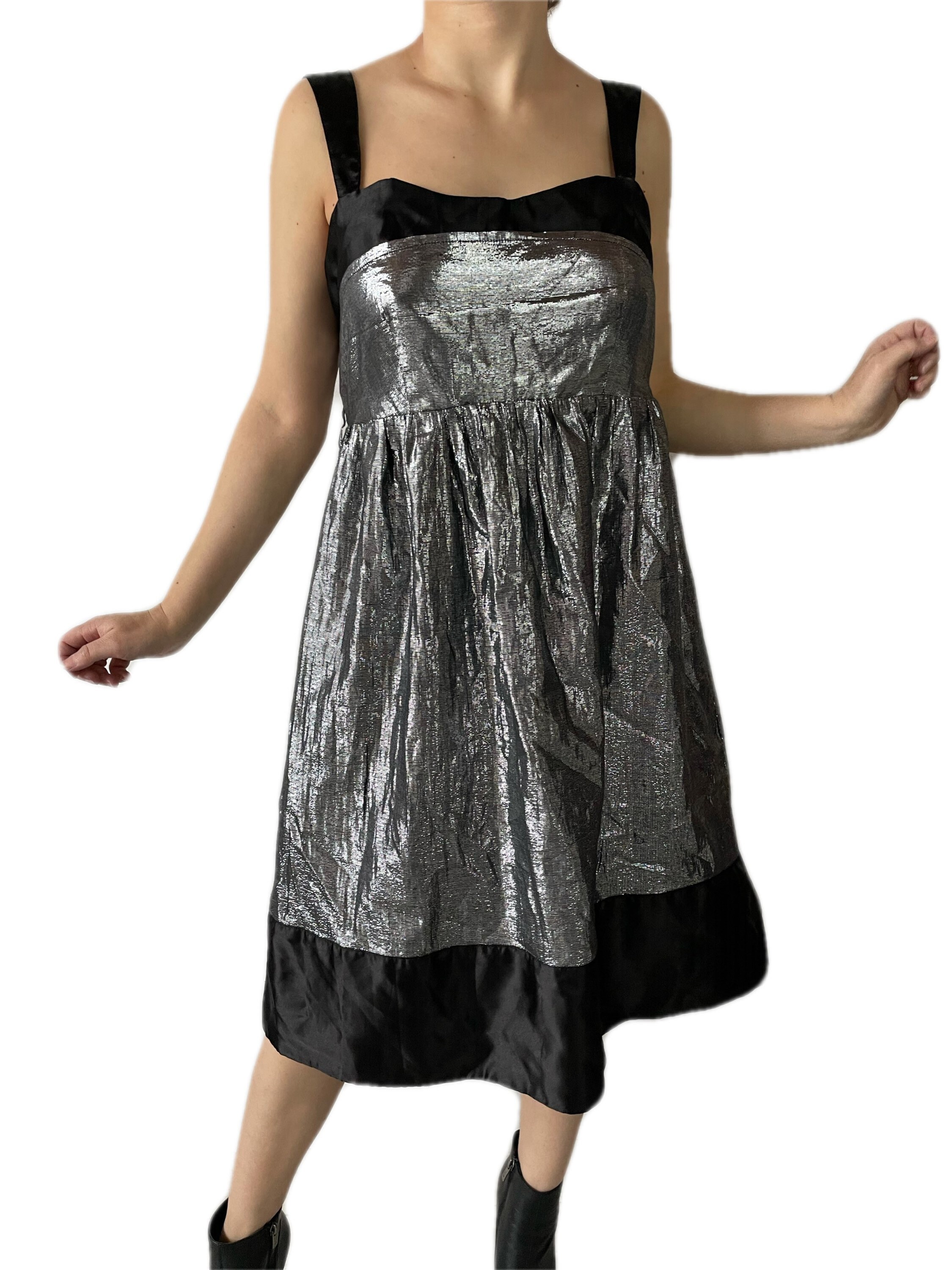 Vintage Silver Metallic Dress,party Dress, Retro Dress,lurex Cocktail ...