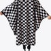 Checkered Wool Hooded Cape in Black and White. Plaid Felt - Etsy