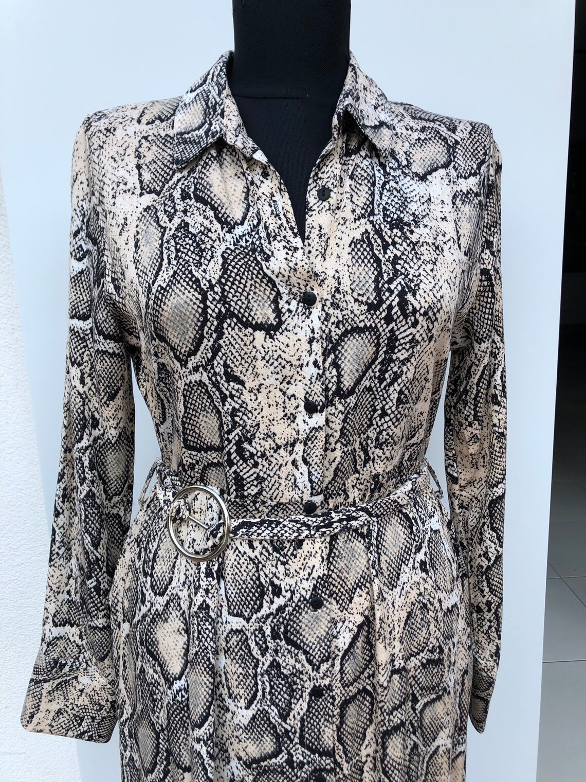 Snake Python Reptile Animal Print DressIvory Shirt DressLong | Etsy