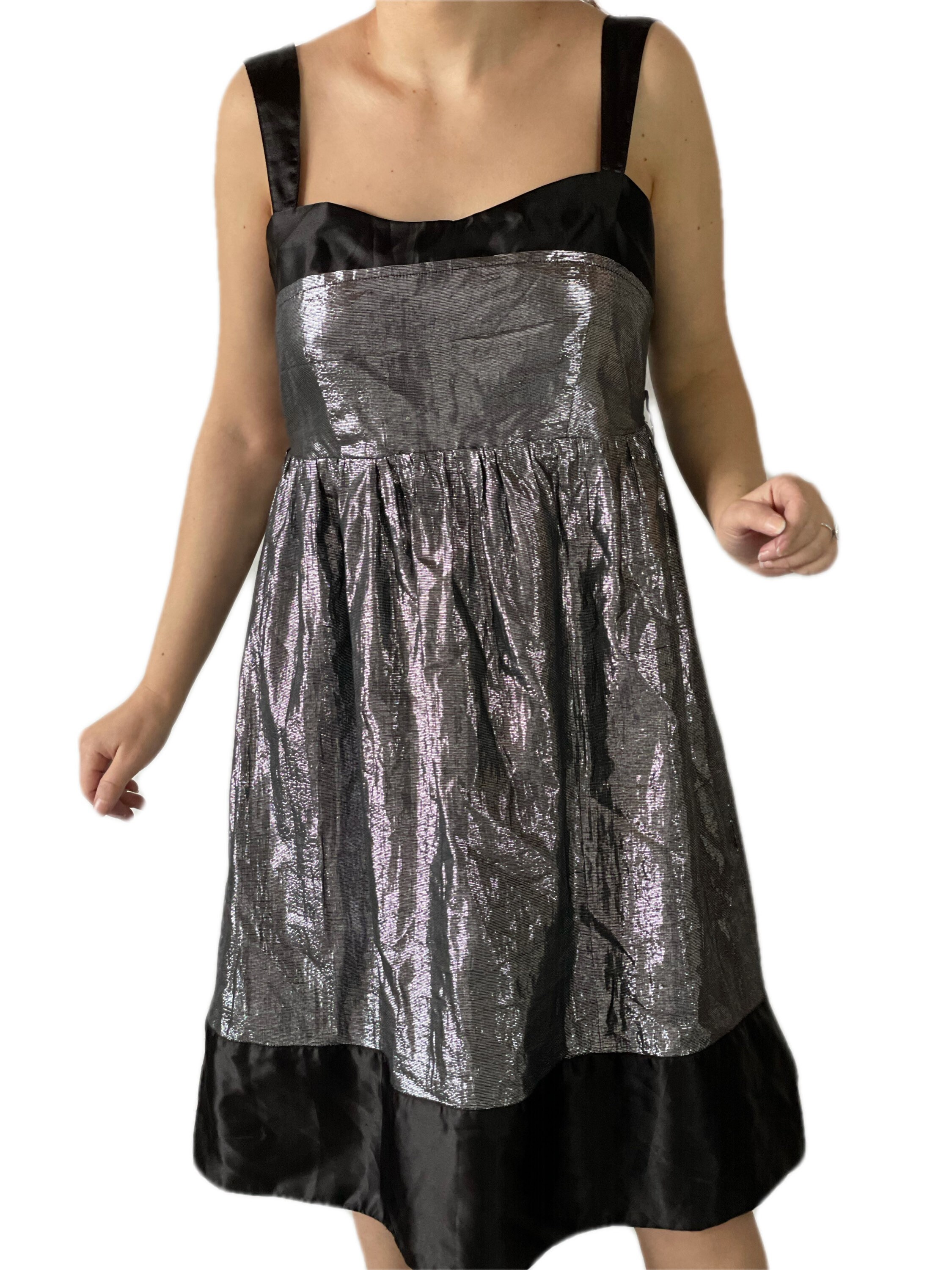 Vintage Silver Metallic Dress,party Dress, Retro Dress,lurex Cocktail ...