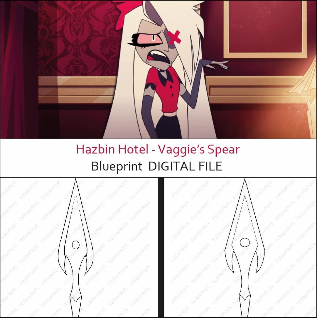 Hazbin Hotel Vaggie's Spear Blueprint PDF for Cosplay - Etsy