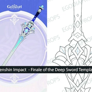 Genshin Impact Finale of the Deep Sword Blueprint for Cosplay - Etsy