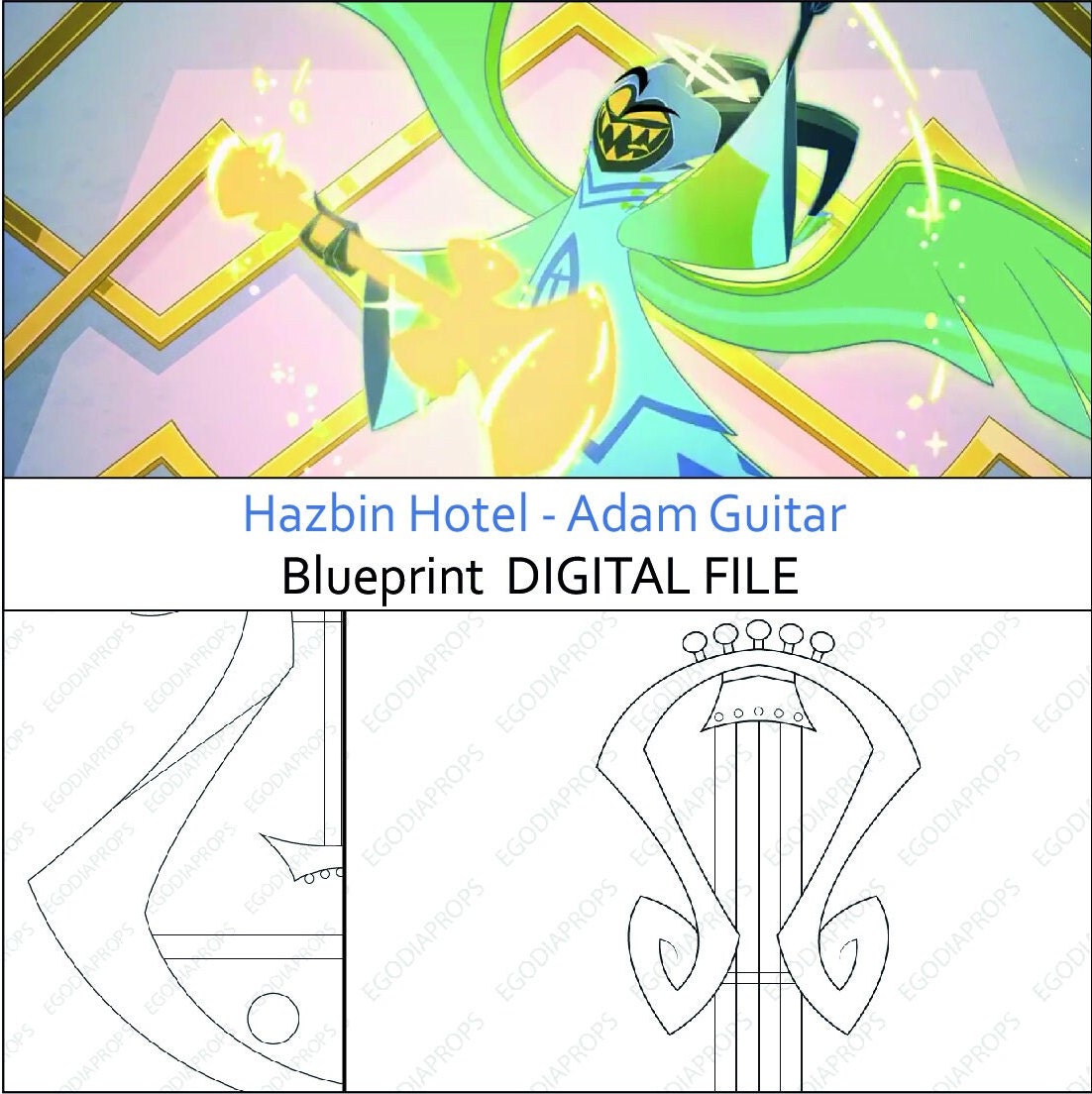Hazbin Hotel Adam Guitar Progetto PDF per Cosplay - Etsy