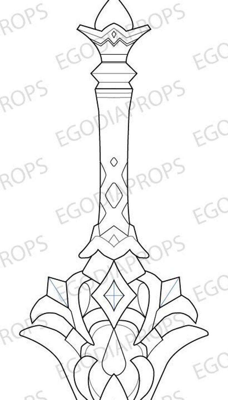 Genshin Impact Finale of the Deep Sword Blueprint for Cosplay - Etsy