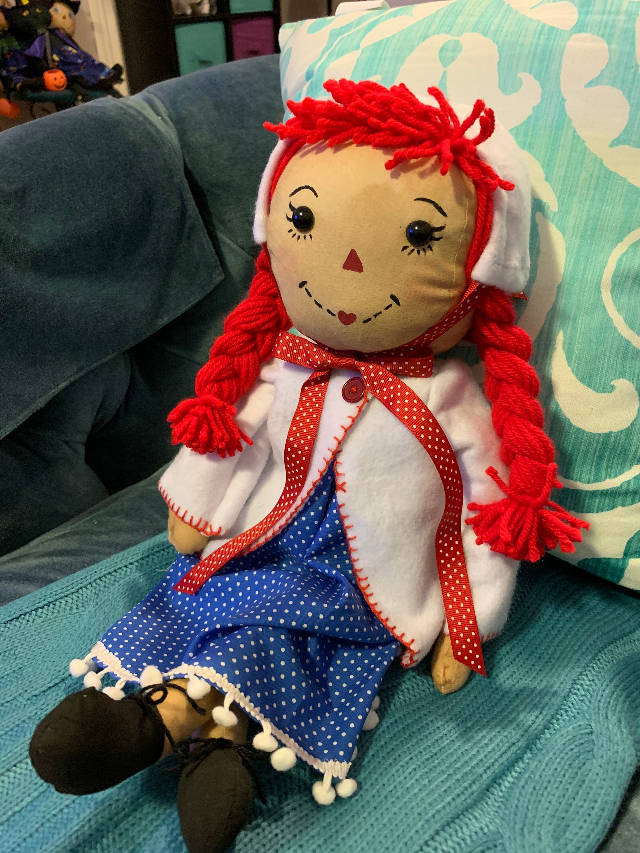 18” Handmade Rag Doll Raggedy Ann Style Doll - Etsy