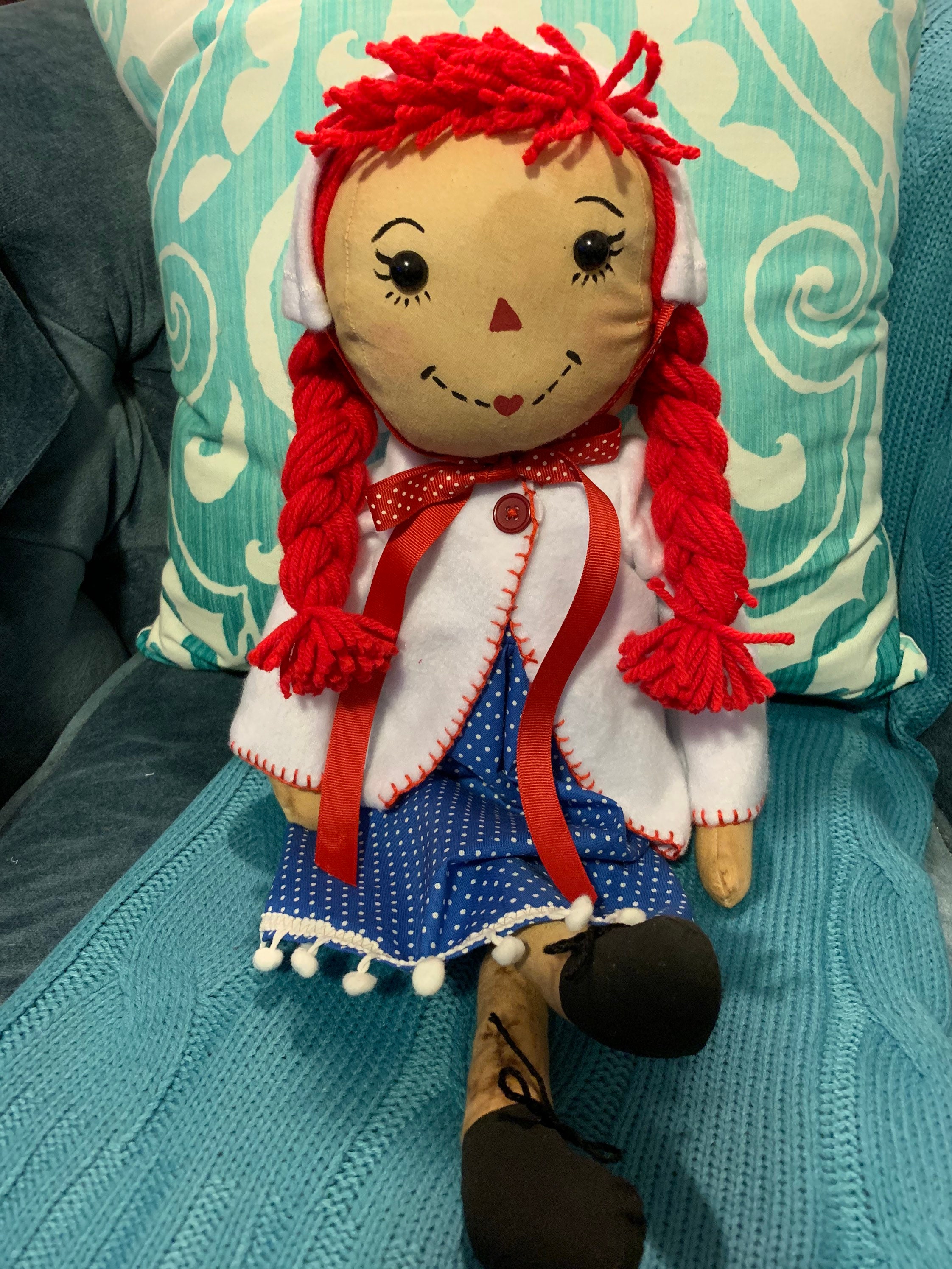 18” Handmade Rag Doll Raggedy Ann Style Doll - Etsy