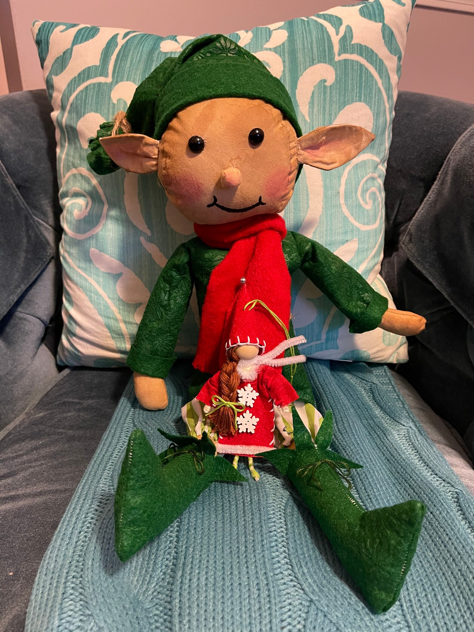 HANDMADE Elf Rag Doll 18 With Small Elf Girl Ornament - Etsy