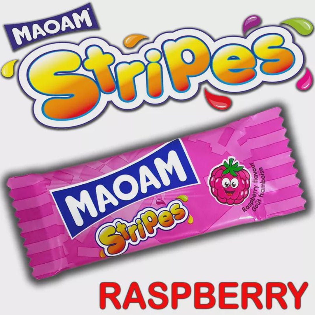 50 X Haribo Maoam Stripes - RASPBERRY Flavour - Etsy