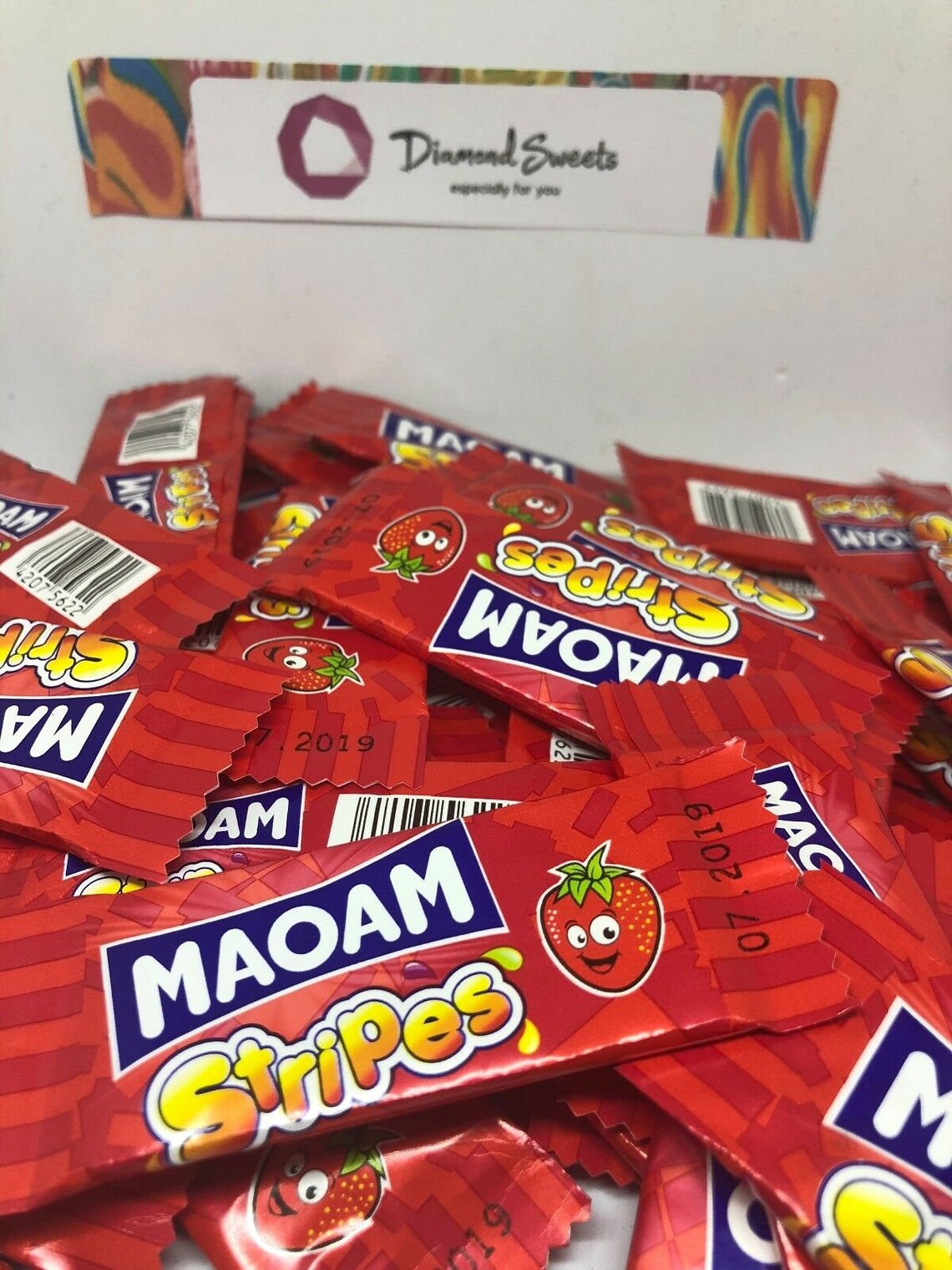 50 X Haribo Maoam Stripes - STRAWBERRY Flavour - Etsy