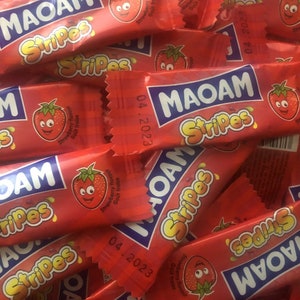 50 X Haribo Maoam Stripes - STRAWBERRY Flavour - Etsy