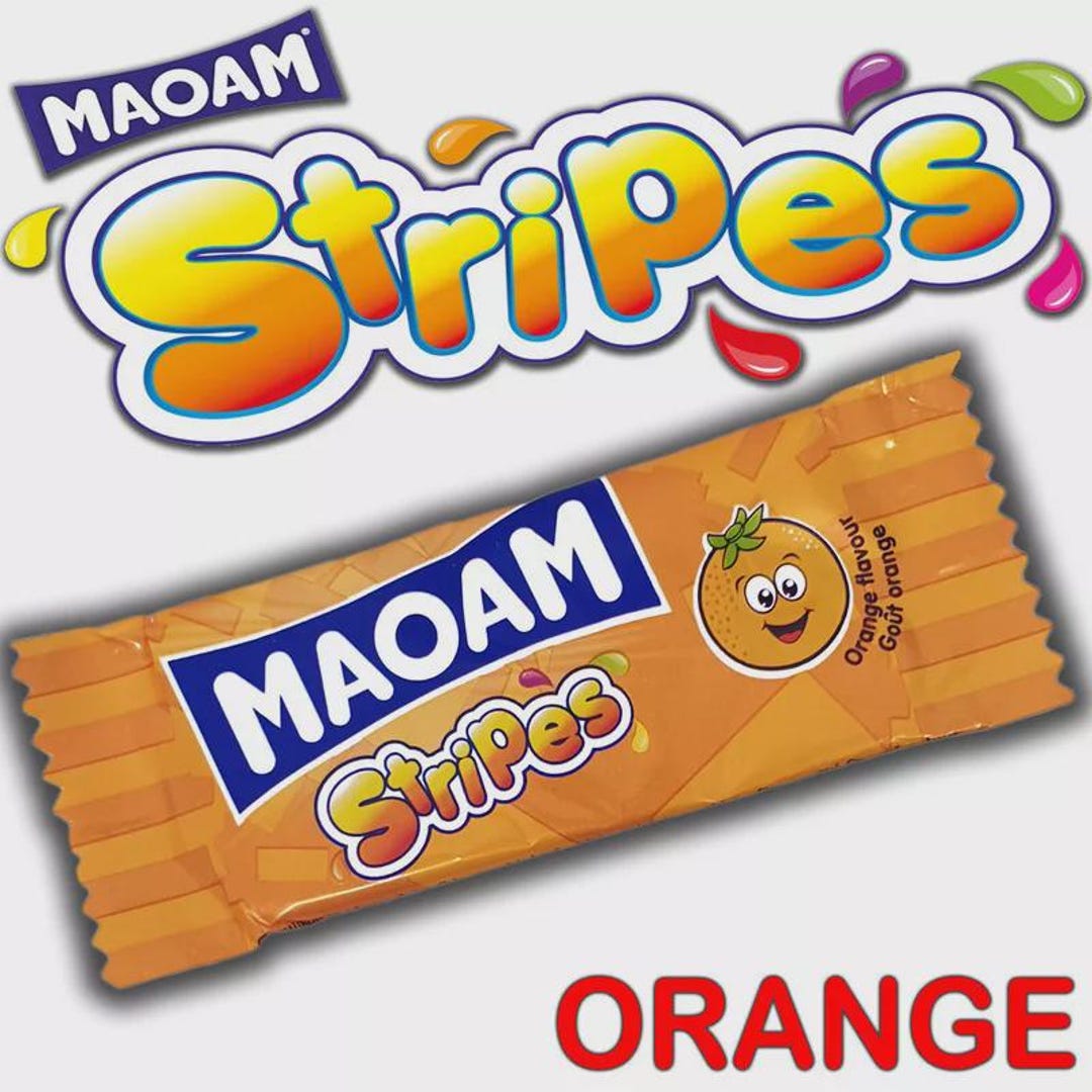 20 X Haribo Maoam Stripes - ORANGE Flavour - Etsy UK