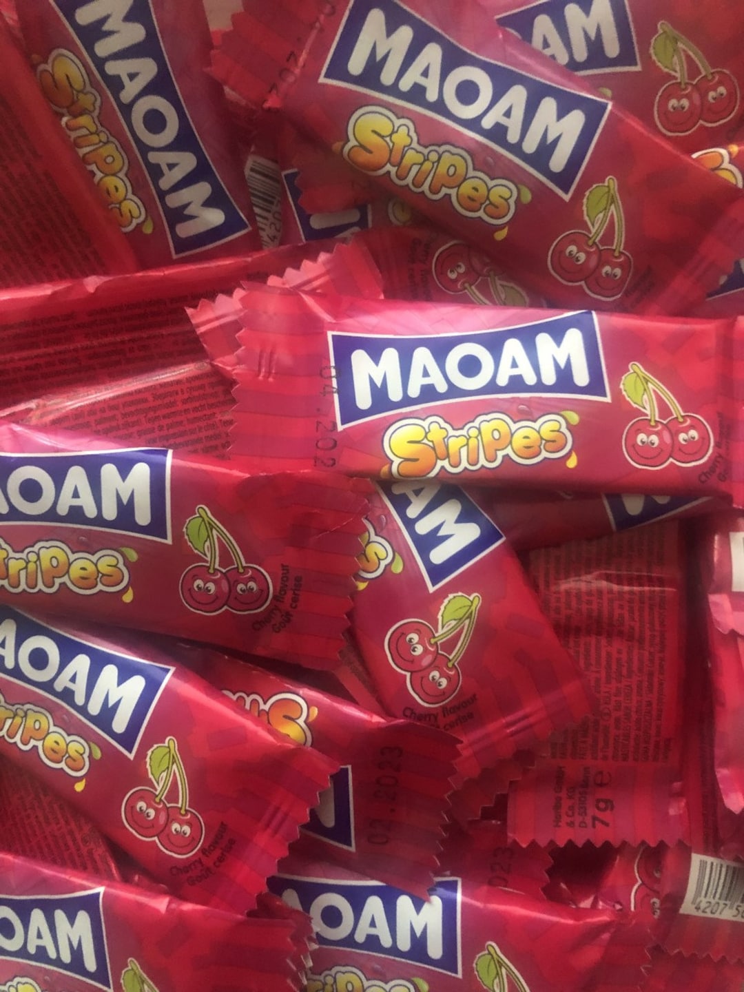 20 X Haribo Maoam Stripes - CHERRY Flavour - Etsy UK