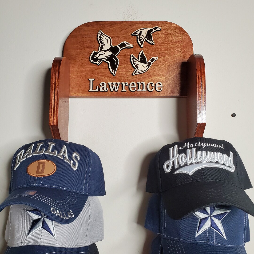 Custom Cap Rack for 20 Caps, Hat Rack, Carved Cap Rack, Personalize Cap ...