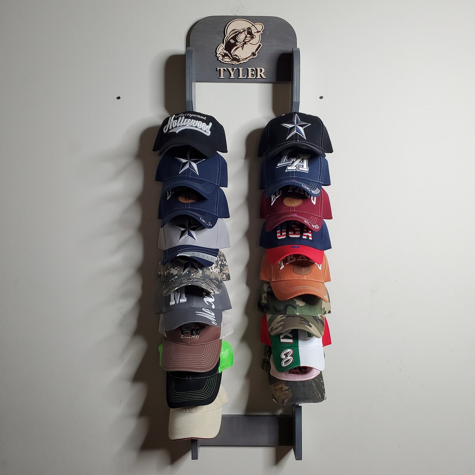 Custom Cap Rack for 20 Caps Hat Rack Carved Cap Rack - Etsy