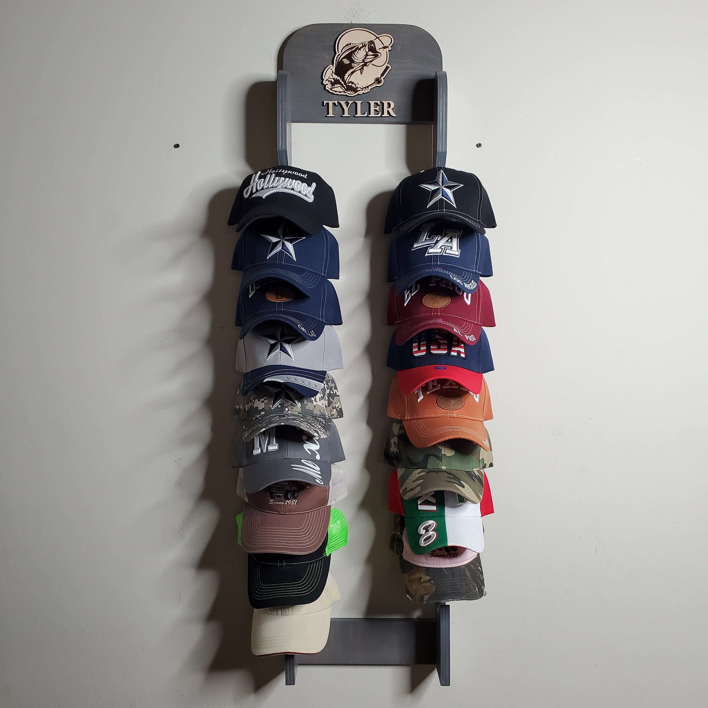 Custom Cap Rack for 20 Caps Hat Rack Carved Cap Rack - Etsy