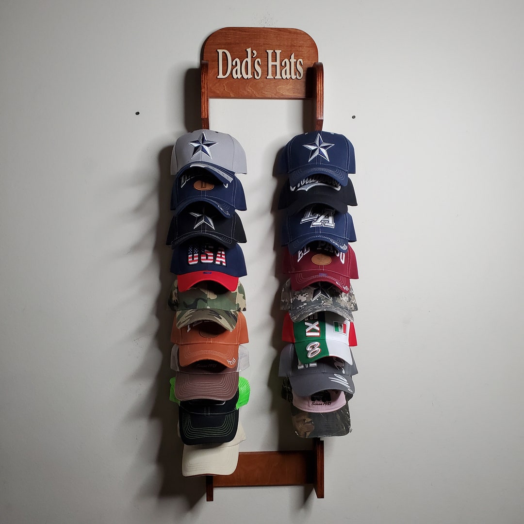 Custom Cap Rack for 20 Caps, Hat Rack, San Valentin Gift, Personalize ...