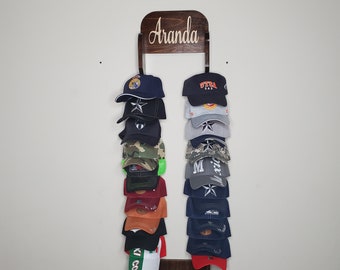 Custom Cap Rack for 20 Caps, Hat Rack, Carved Cap Rack, Personalize Cap ...