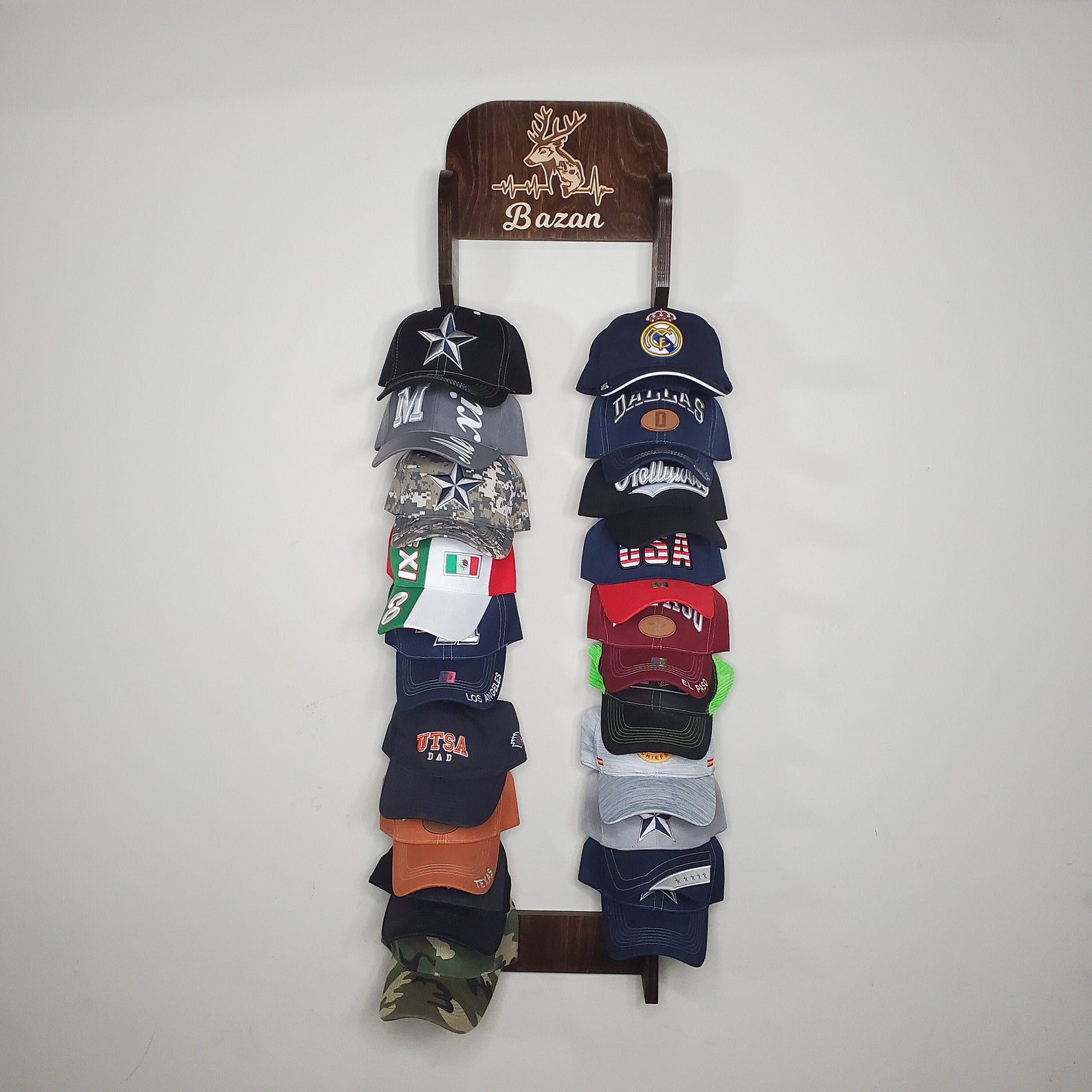 Cap Rack Rack for 20 Caps Custom Cap Rack Cap Rack 3D - Etsy