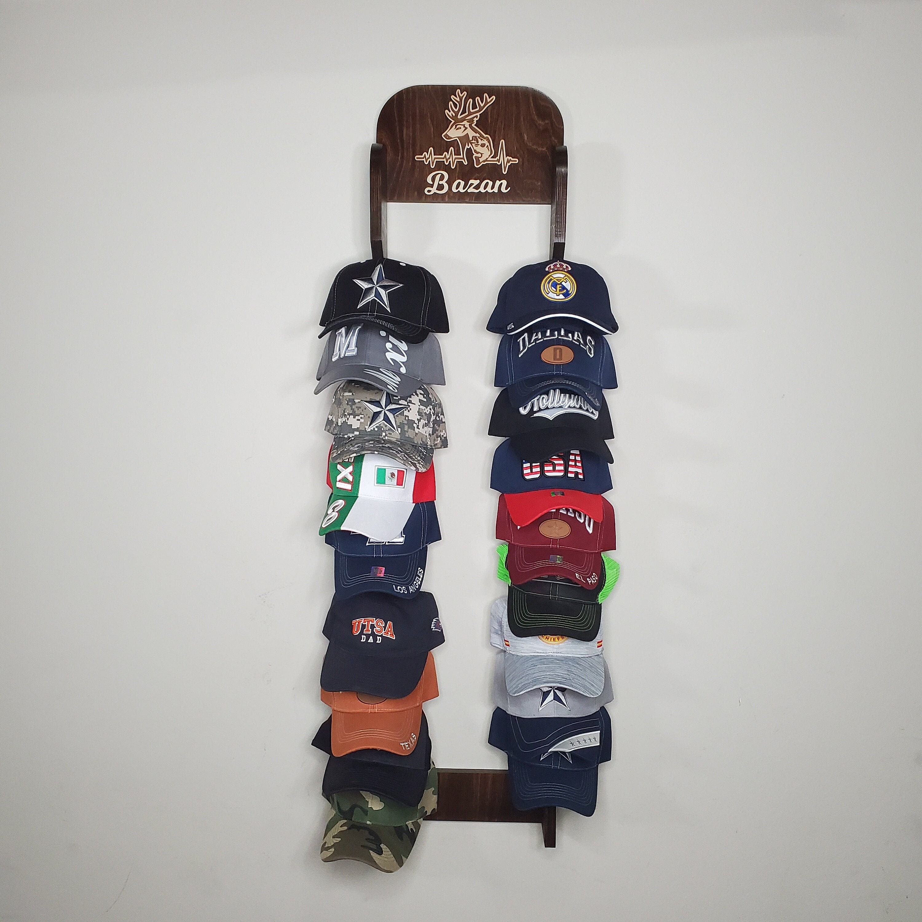 Cap Rack Rack for 20 Caps Custom Cap Rack Cap Rack 3D - Etsy