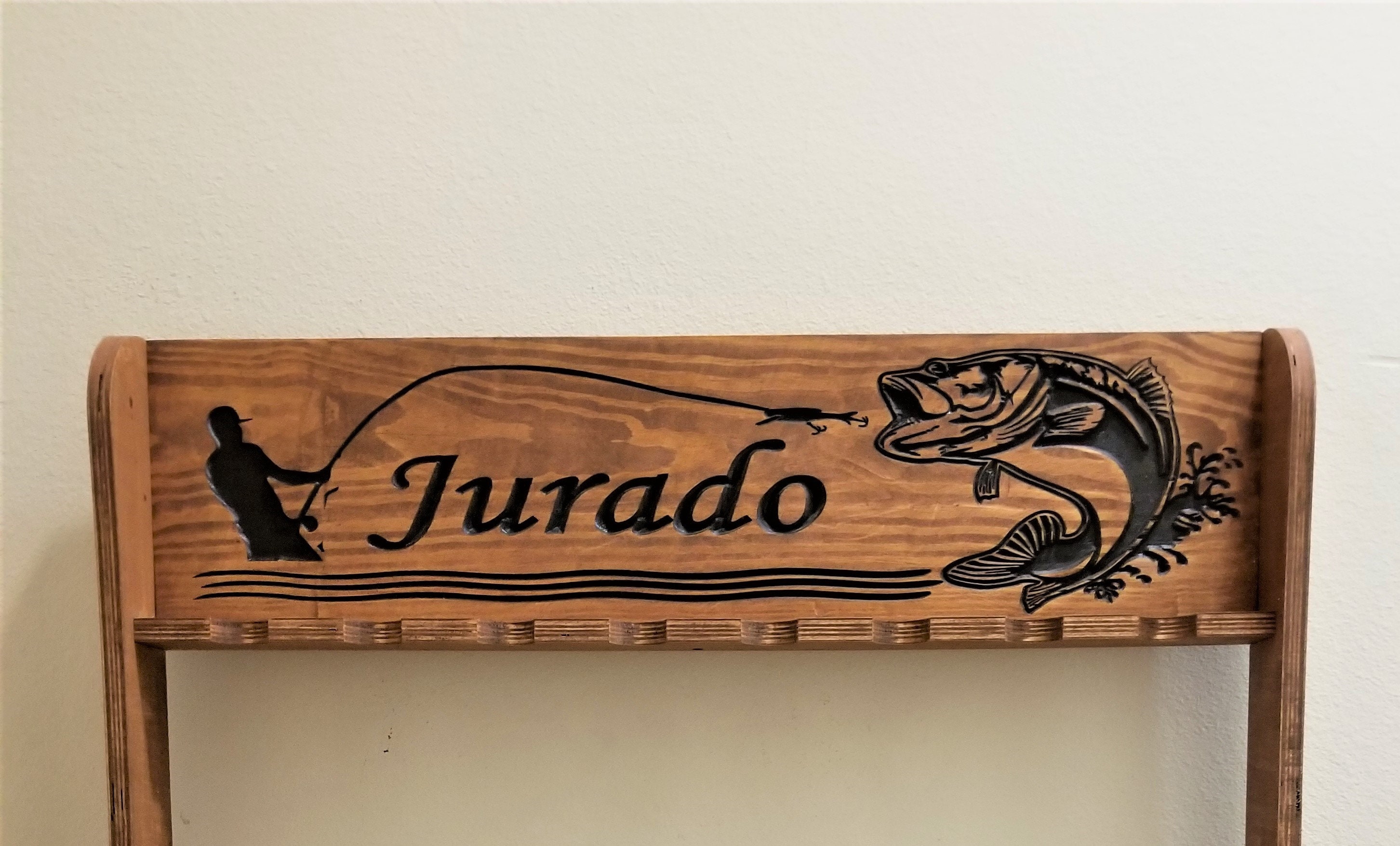 Fishing Rack Carved Rod Rack Fishing Pole Holder Rod Rack - Etsy
