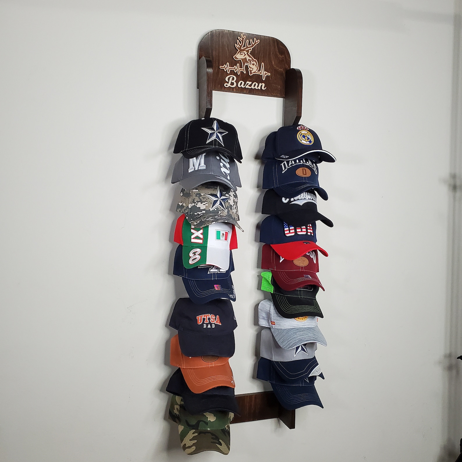 Cap Rack Rack for 20 Caps Custom Cap Rack Cap Rack 3D - Etsy