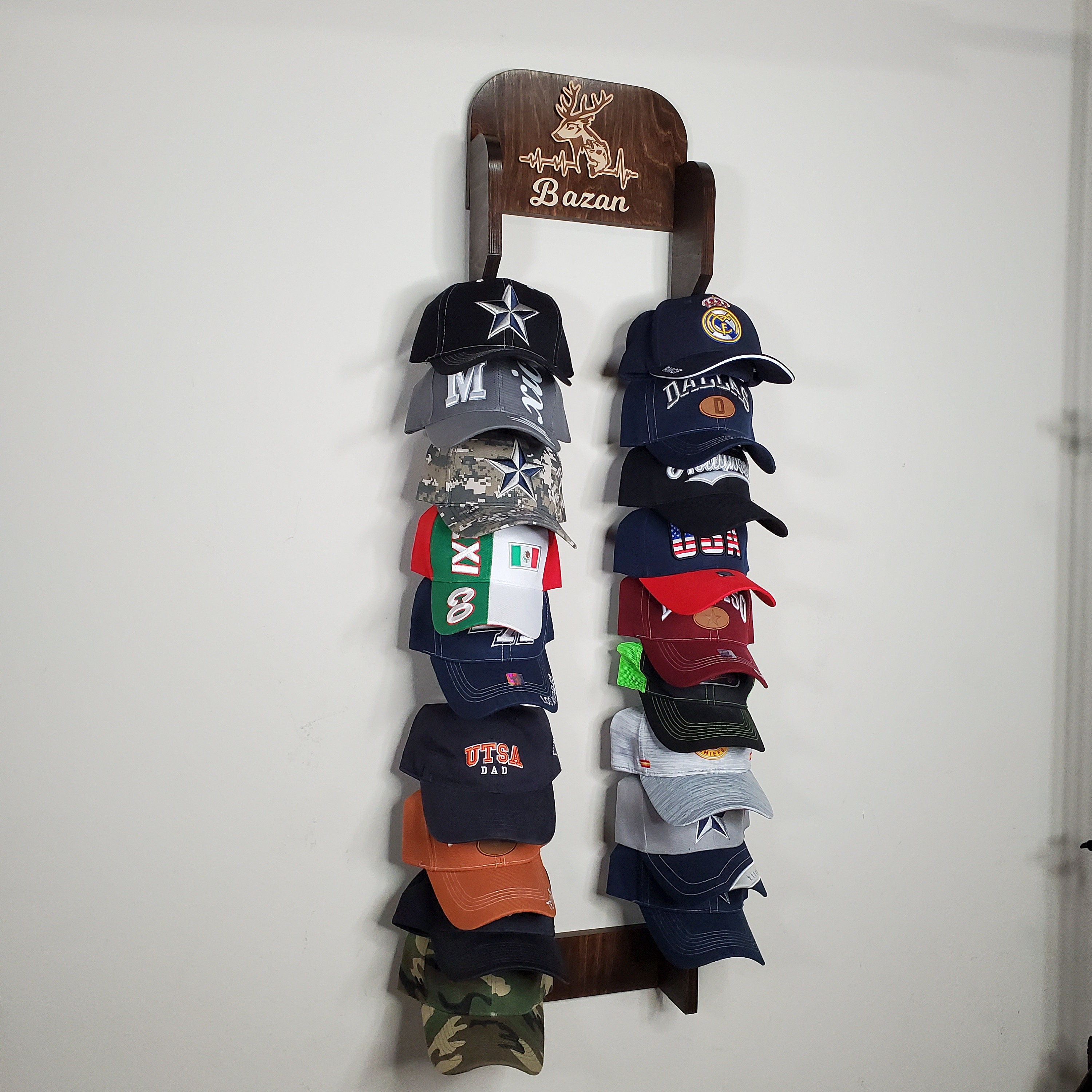 Cap Rack Rack for 20 Caps Custom Cap Rack Cap Rack 3D - Etsy