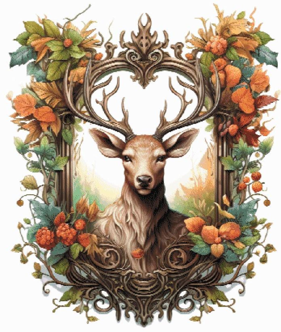 The Autumn Stag - Cross Stitch Pattern - Etsy