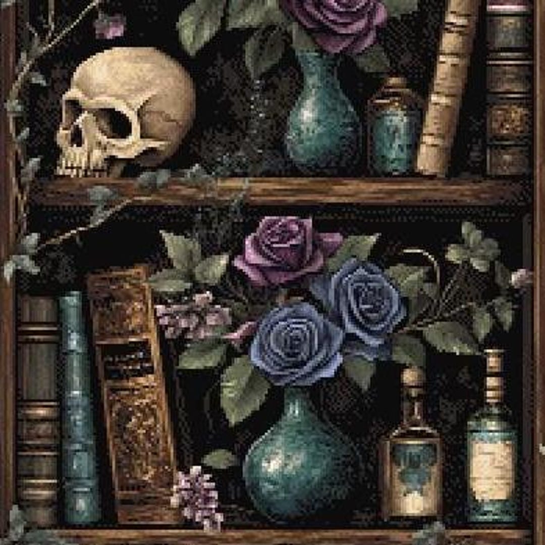 Witchy Bookshelf I - Cross Stitch Pattern - Etsy