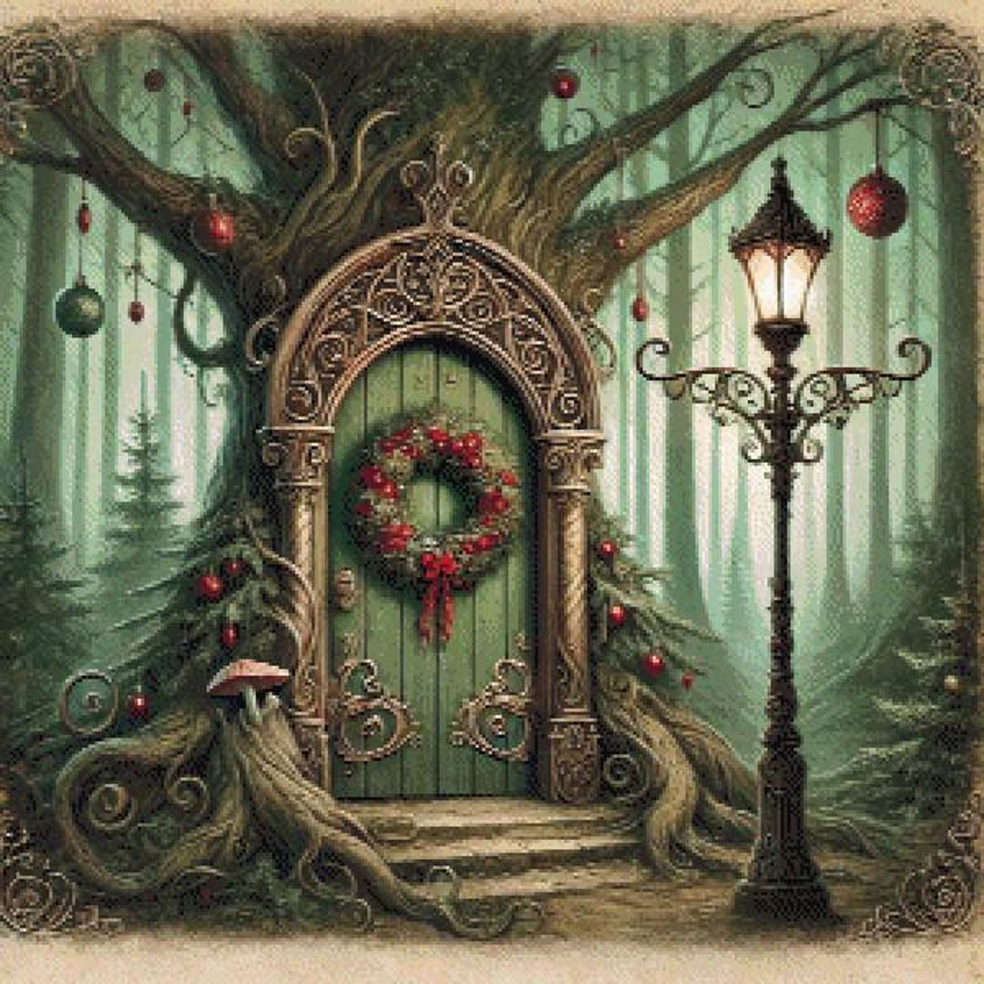 Elven Christmas Door - Cross Stitch Pattern - Etsy