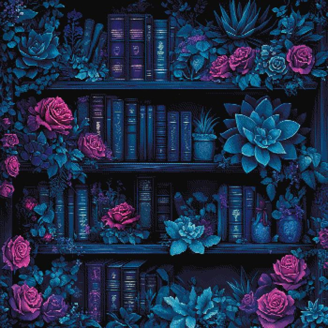 Enchanting Bookshelf - Cross Stitch Pattern - Etsy