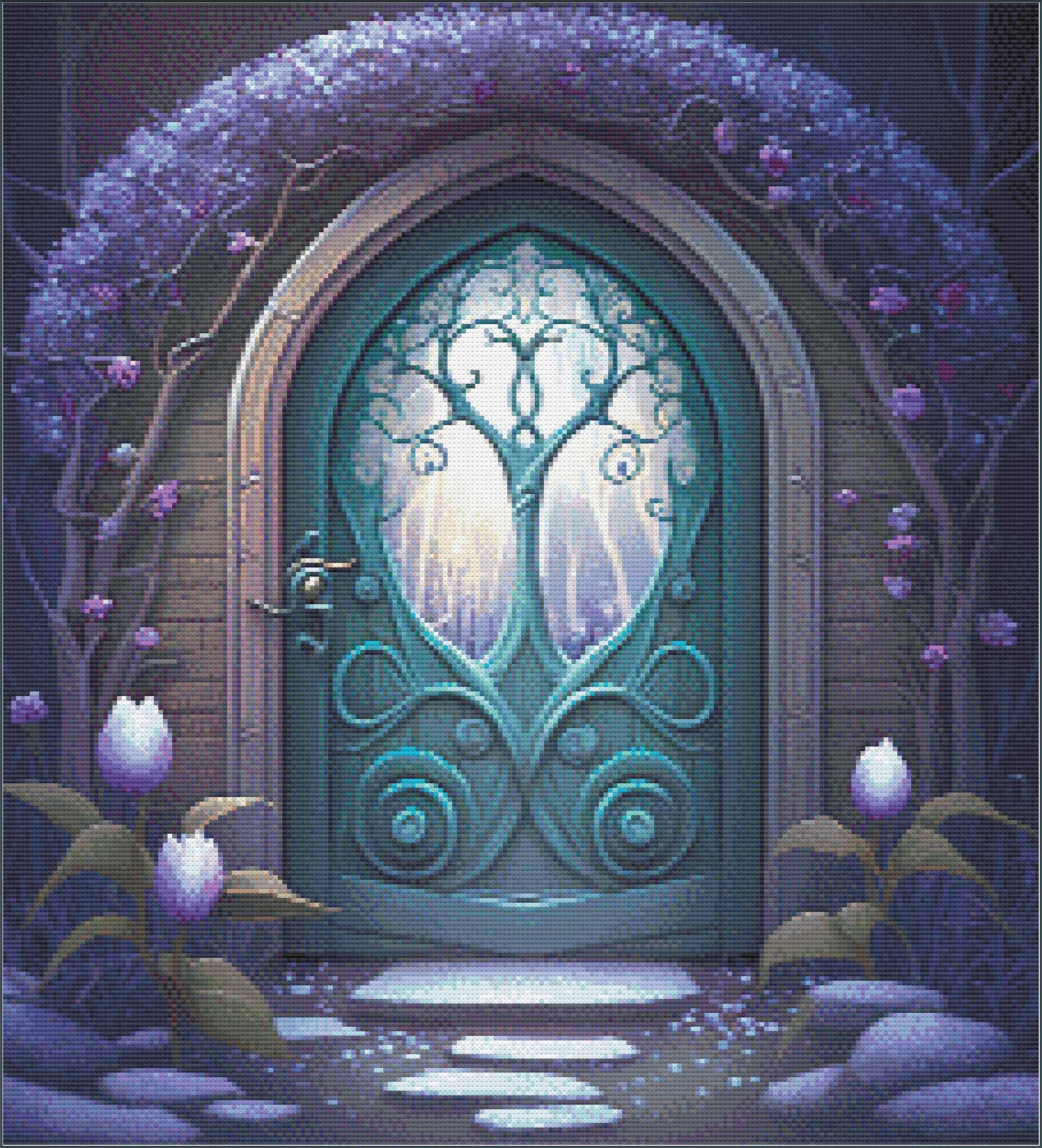 Elven February Door Cross Stitch Pattern - Etsy